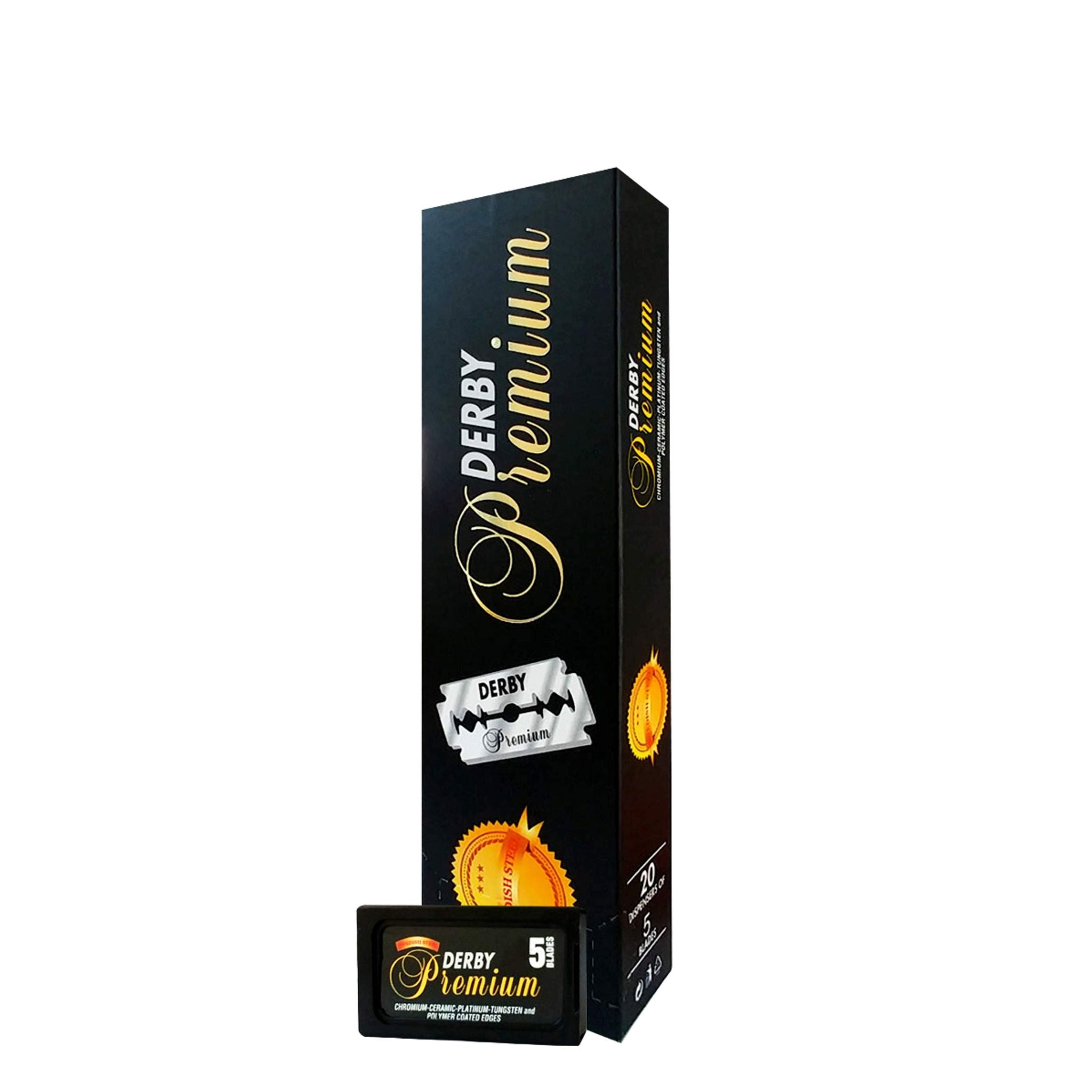 DERBY Premium 100 Double Edge Razor Blades, Black, 5 Count (Pack of 20 ...